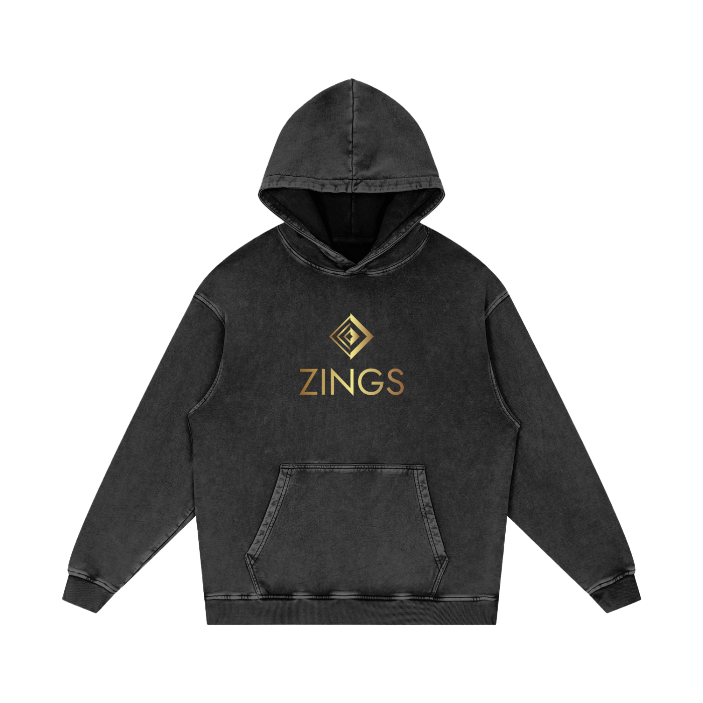 Snow Washed Loose Cotton Hoodie – Zings